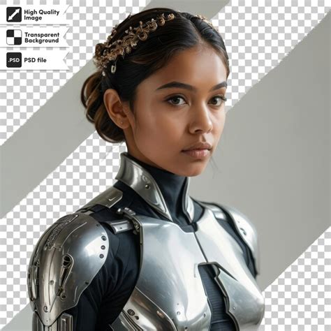 Premium Psd A Picture Of A Woman In A Silver Suit With A Crown On Her
