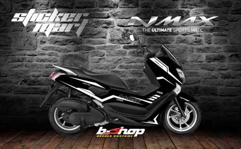 Sticker Decal Full Body Yamaha Nmax Motip Simple Hitam Lis Putih Lazada Indonesia