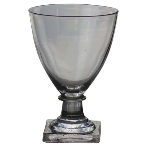 Georgian Rummer Drinking Glass Hand Blown With Square Foot English