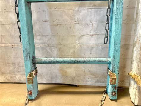 3 Rung Pot Rack Using Antique Ladder Vintage Surface Country Color Rustic Pot Rack Ceiling