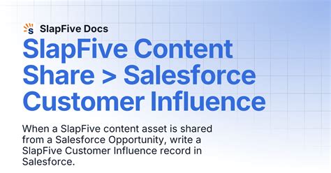 Slapfive Content Share Salesforce Customer Influence Slapfive Docs