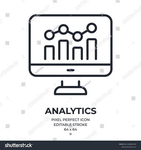 Analytics Monitoring Concept Editable Stroke Outline Stock Vector