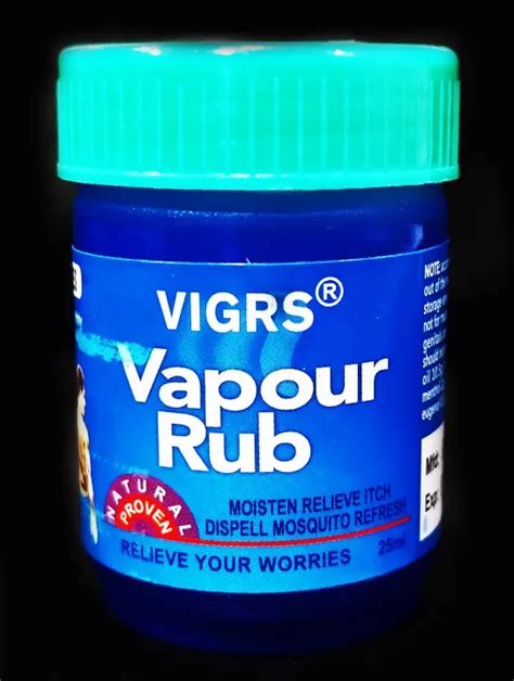 Vapo Rub 25ml Menthol Eucalyptus Vigrs Vapour Rub For Soothing Effect