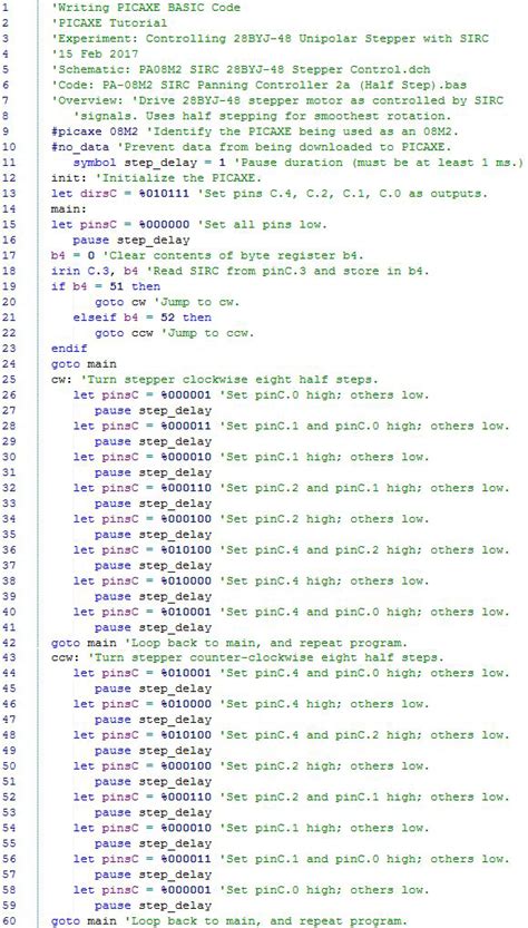 Controlling A Stepper Motor With An Sirc Transmitter And Receiver