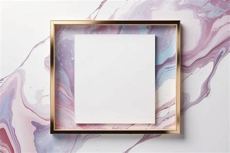 Premium Photo Marbled Epoxy Resin Frame Mockup