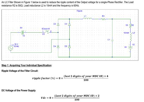 Solved Vdc Ripple Factor Ripple Ripple Voltage