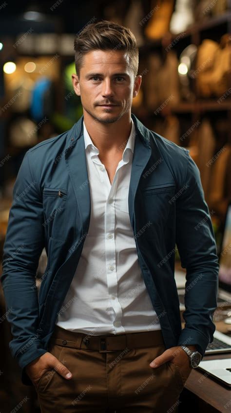 A Man Wearing A Jacket That Says Hes Wearing Premium Ai Generated Image