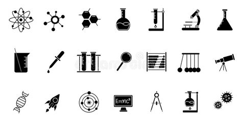 Science Scientific Activity Elements Minimal Thin Line Web Icon Set Outline Icons Collection