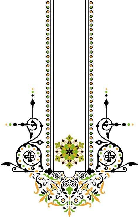 Ornate Green And Yellow Border Design