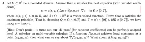 Solved 4 Let C R Be A Bounded Domain Assume That U Chegg Com