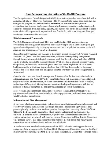 Risk Rating Memo Pdf Risk Management Risk