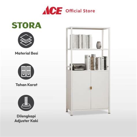 Jual Ace Stora Kabinet Kantor Metal 5 Tingkat Dengan 2 Pintu Putih