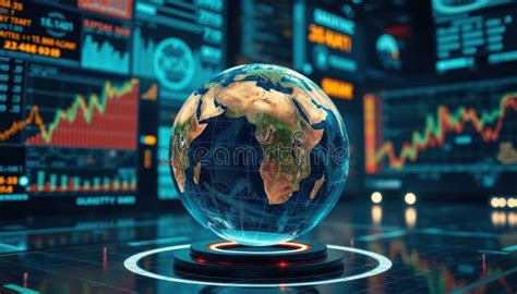 Digital Globe Representation Of Earth Futuristic Financial Tech Setting With Data