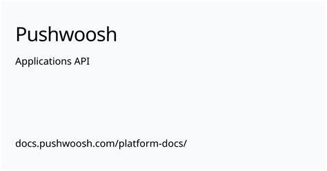 Applications API Pushwoosh
