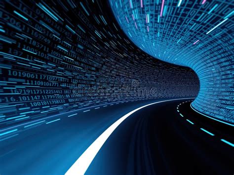 A Futuristic Digital Highway Visualizing The Flow Of Data Through