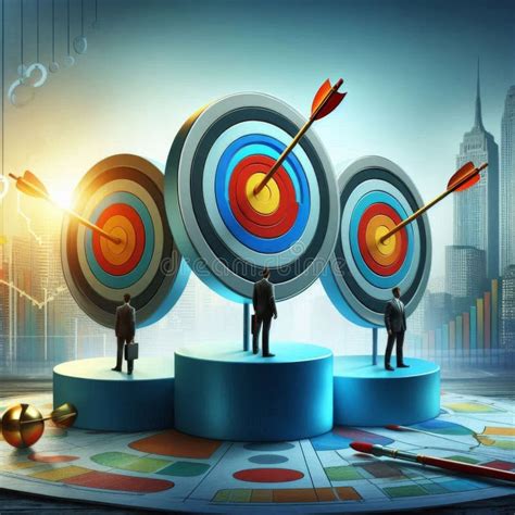 A Business Concept For Achieving Multiple Goals Three Colorful Targets