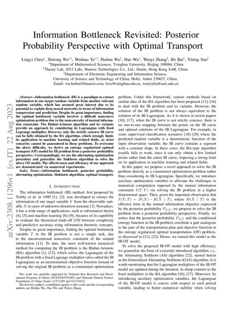 Information Bottleneck Revisited Posterior Probability Perspective