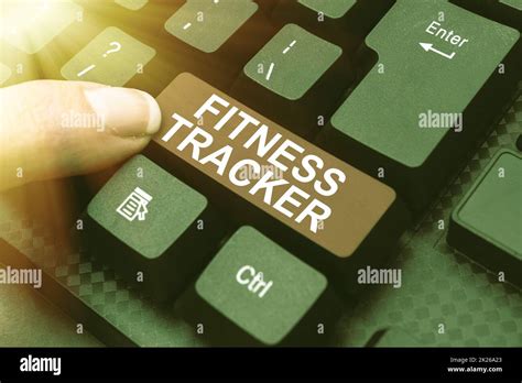 Hand Writing Sign Fitness Tracker Word For A Monitoring Device That