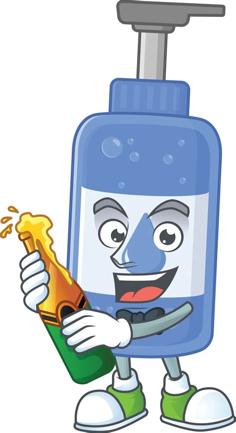 gel hydroalcoolique dessin animé personnage 21289334 Art vectoriel chez