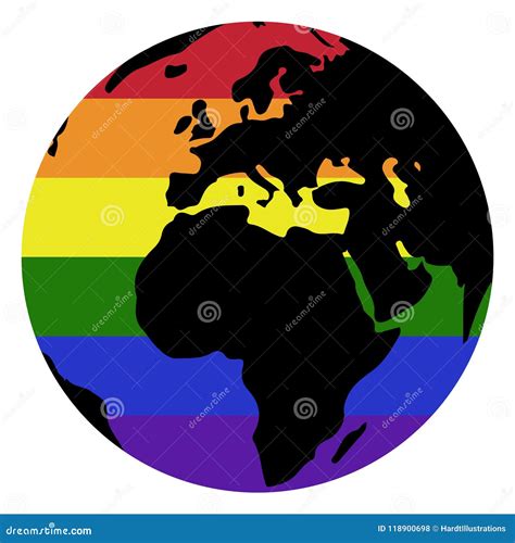 Mundo del arco iris ilustración del vector Ilustración de globo