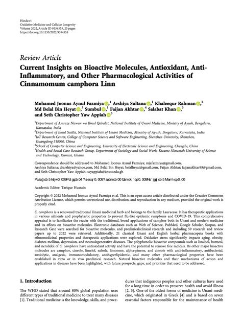 Current Insights On Bioactive Molecules Antioxidant Anti Inflammatory