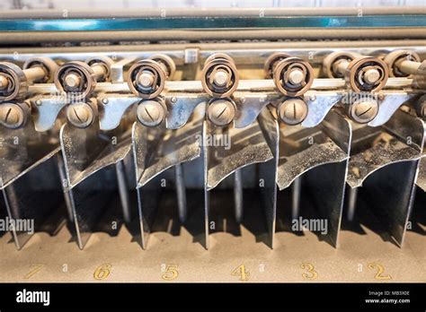 Close Up Of Sorting Mechanism Of Antique International Business Machines IBM Punch Card Sorter