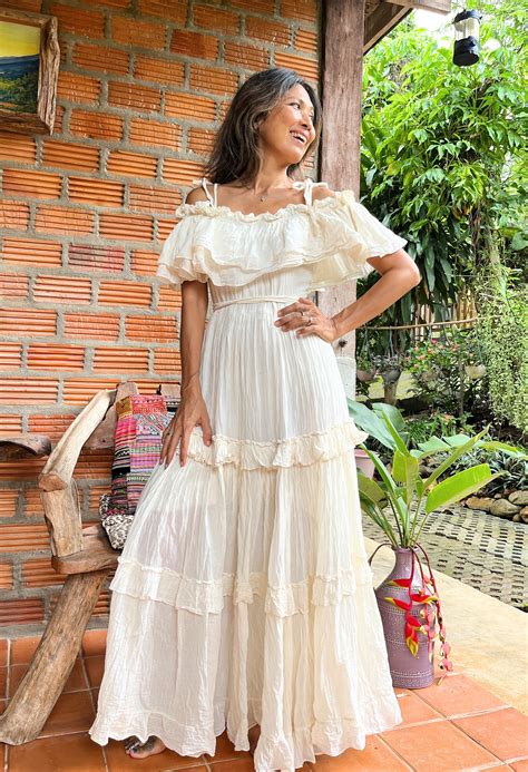 Boho Cotton Maxi Dressboho Wedding Dressmaternity Photoshoot Etsy