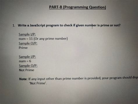 Solved Part B Programming Question 1 Write A Javascript
