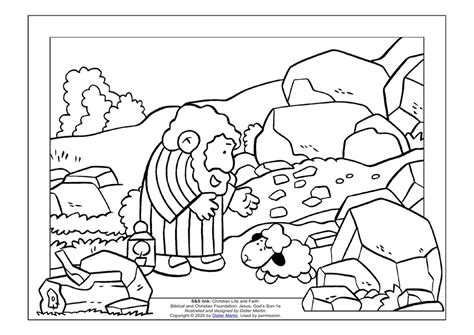 Lost Sheep Coloring Sheet The Parable Of The Lost Sheep © Calvary