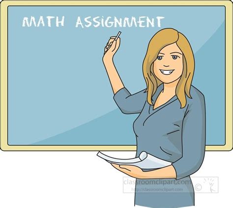 Math Assignment On Chalkboard 08a Classroom Clip Art