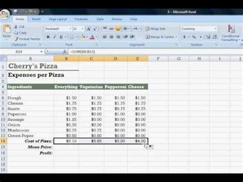 Finding The Total Expenses In Excel Youtube