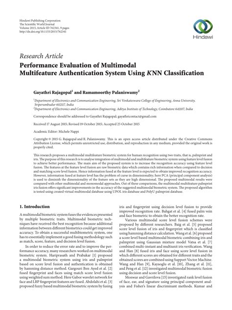 [pdf] performance evaluation of multimodal multifeature authentication