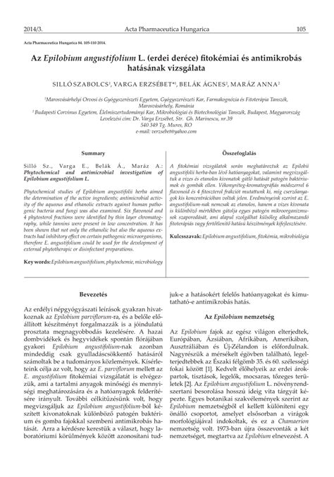 Pdf Phytochemical And Antimicrobial Investigation Of Epilobium
