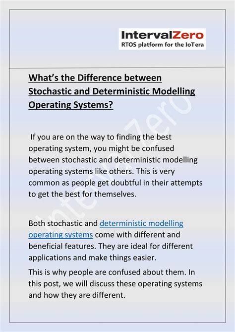 Whats The Difference Between Stochastic And Deterministic Modeling Operating Systems By