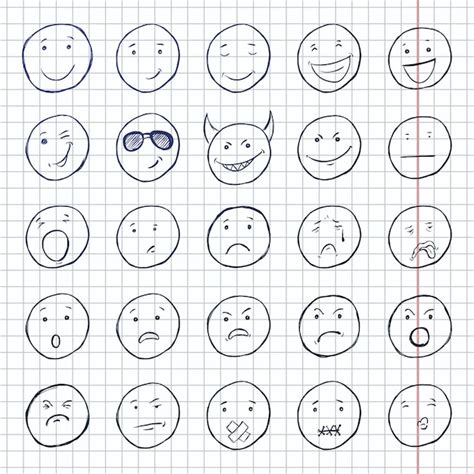 Premium Vector Vector Set Of Sketch Emoticons
