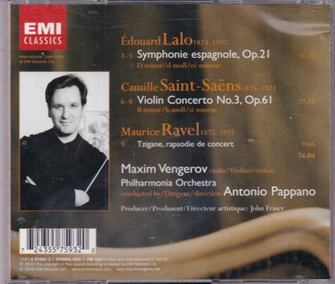 Symphonie Espagnole Violin Concerto No 3 Rapsodie De Concert