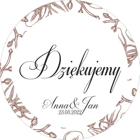 Naklejki na upominki dla gości podziękowanie Ślub wesele 24 sztuki 72413
