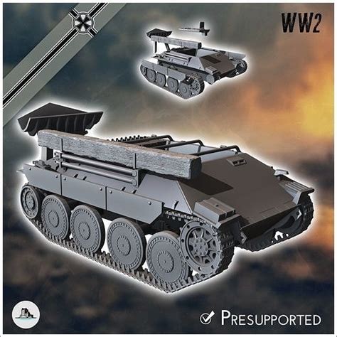 Bergepanzerwagen 38 Armoured Recovery Tank Sdkfz 136 Miniature 3d