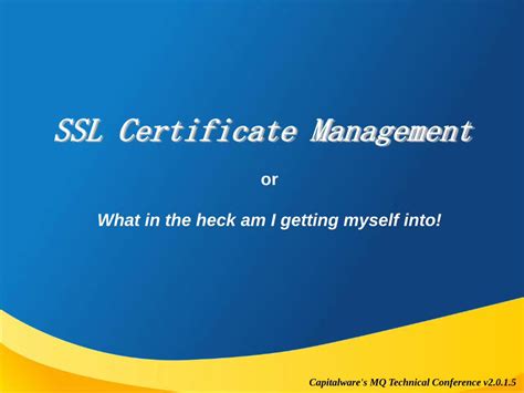 Pdf Ssl Certificate Management · Signer Certificate An X509