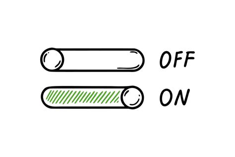 On Off Switch Doodle Button Active Inactive Hand Drawn Slider Icon Ui