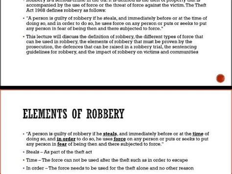 Robbery Teaching Resources