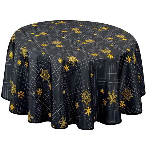 Nappe anti tache ronde Reveillon cm à couverts Couleur Noir