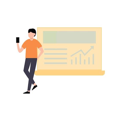 Premium Vector Boy Looking At Growing Graph On Laptop Premium Vector Boy Looking At Growing Graph On Laptop
