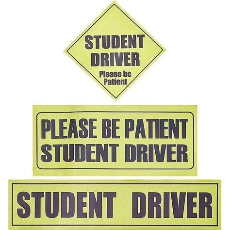 Superfindings 3 Style Reflective Student Driver Sign Rectangle With