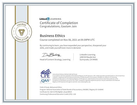 Gautam Jain On Linkedin Certificate Of Completion