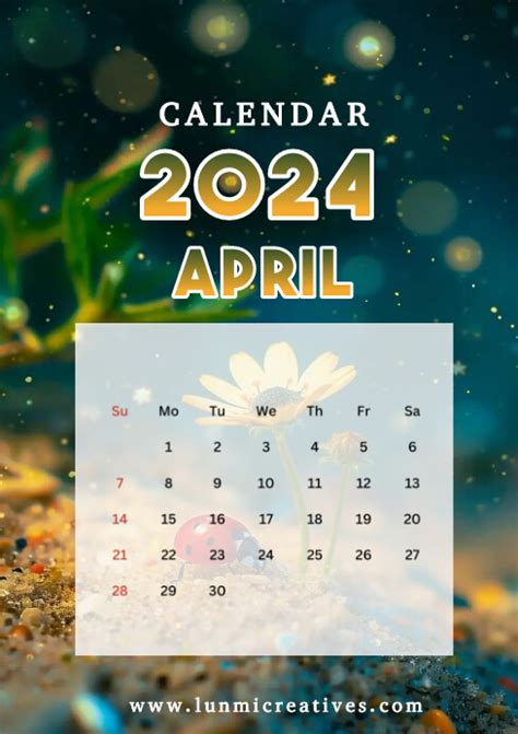 April Calendar Template Postermywall