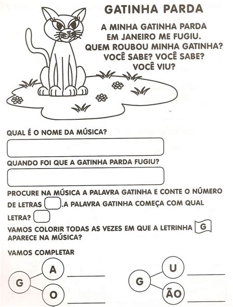 ATIVIDADES DE ALFABETIZAÇÃO A LETRA G SÓ ESCOLA