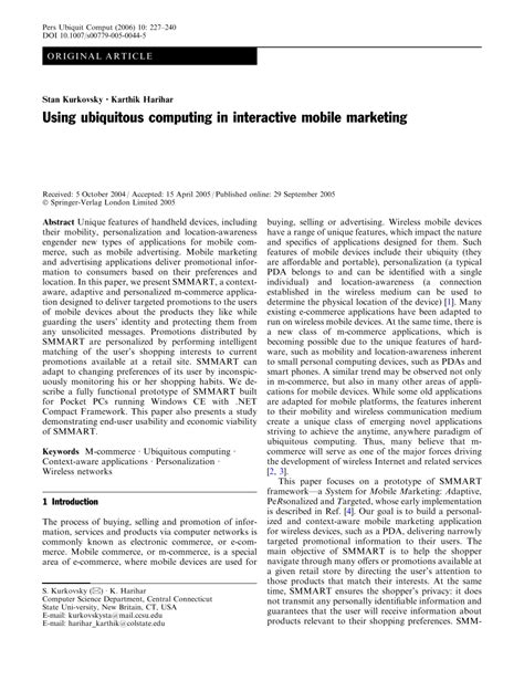 pdf using ubiquitous computing in interactive mobile marketing
