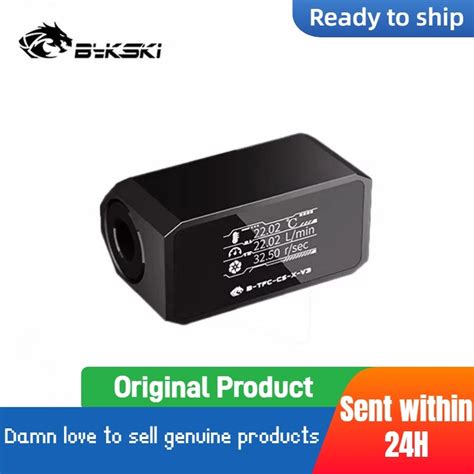 Bykski Inline Flow Meter And Thermometer Safety Module W Oled Display V3 Black B Tfc Cs X V3