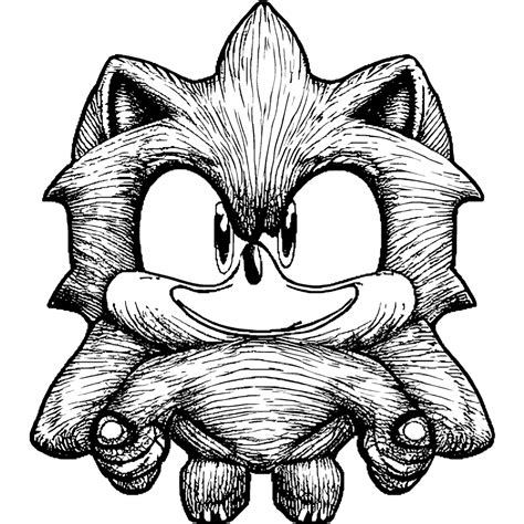 Sonic The Hedgehog Smiling Coloring Page · Creative Fabrica